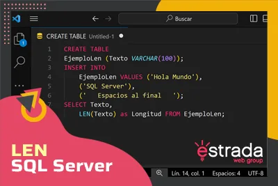 Cómo obtener el número de caracteres de una cadena en SQL Server con la ...